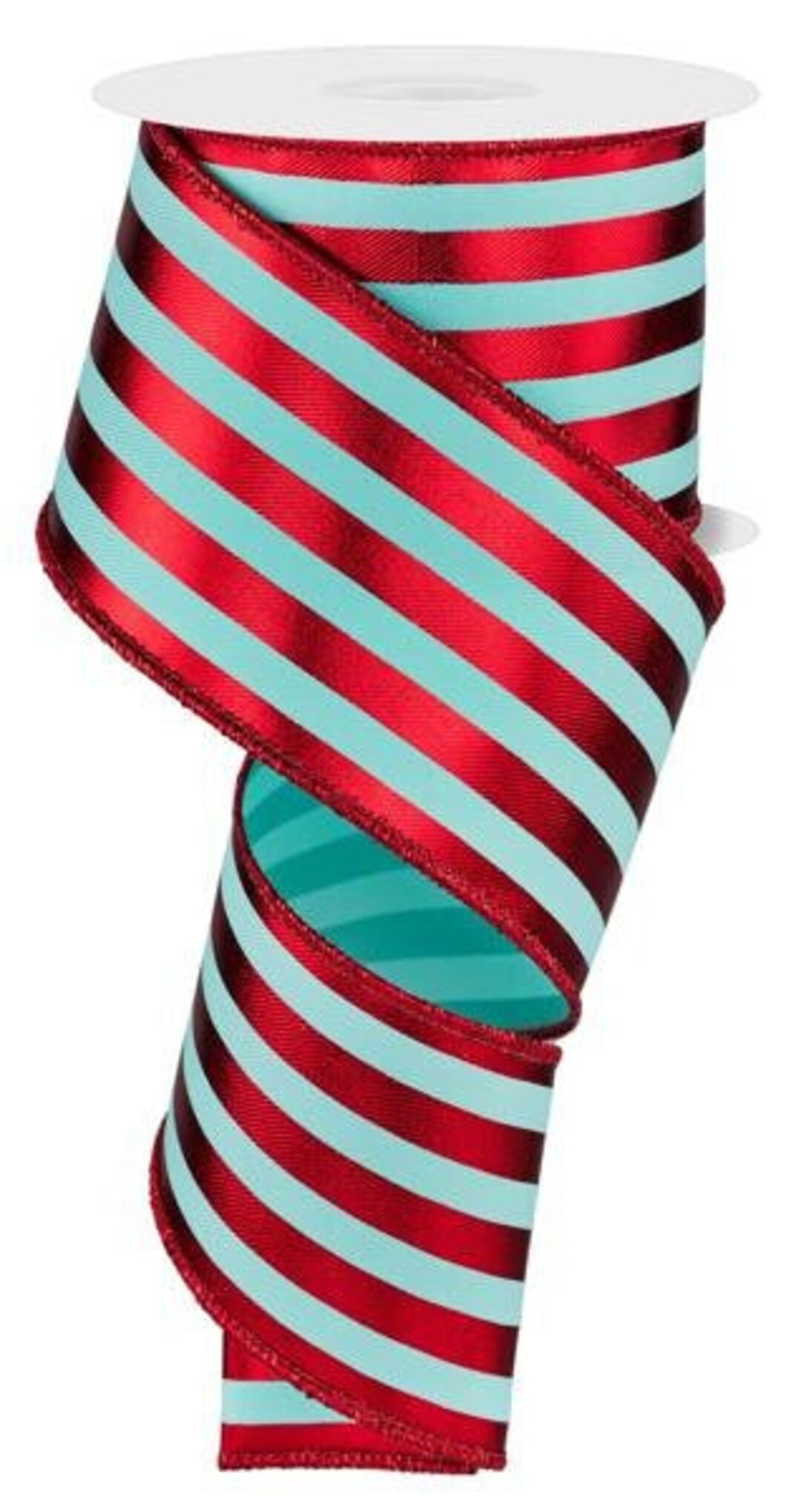 Metallic Stripe Ribbon Red Ice Blue Metallic Stripe Ribbon Red Aqua ...