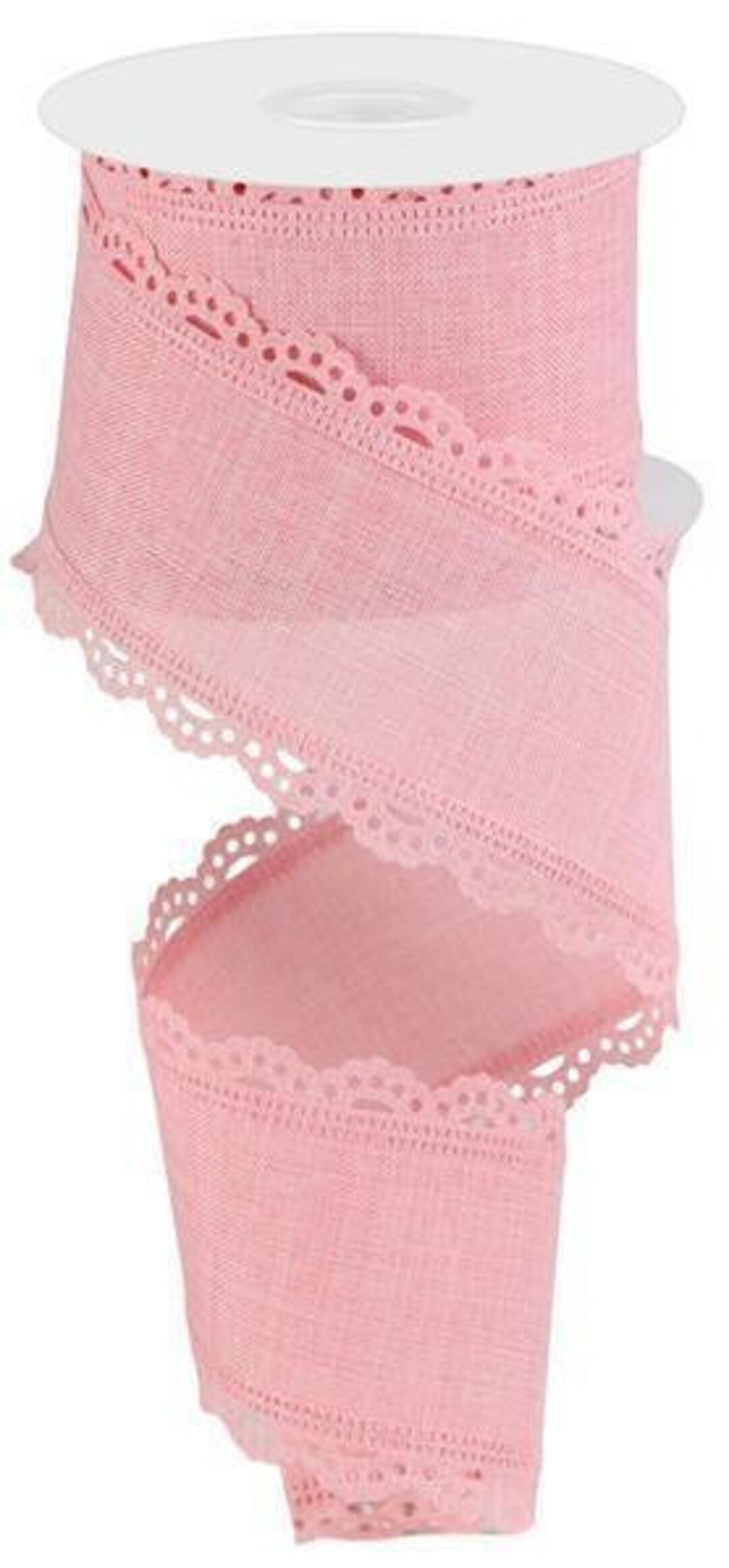 Rose Pink Lace Ribbon Pink Scalloped Ribbon Spring Ribbon 2.5 Inch ...