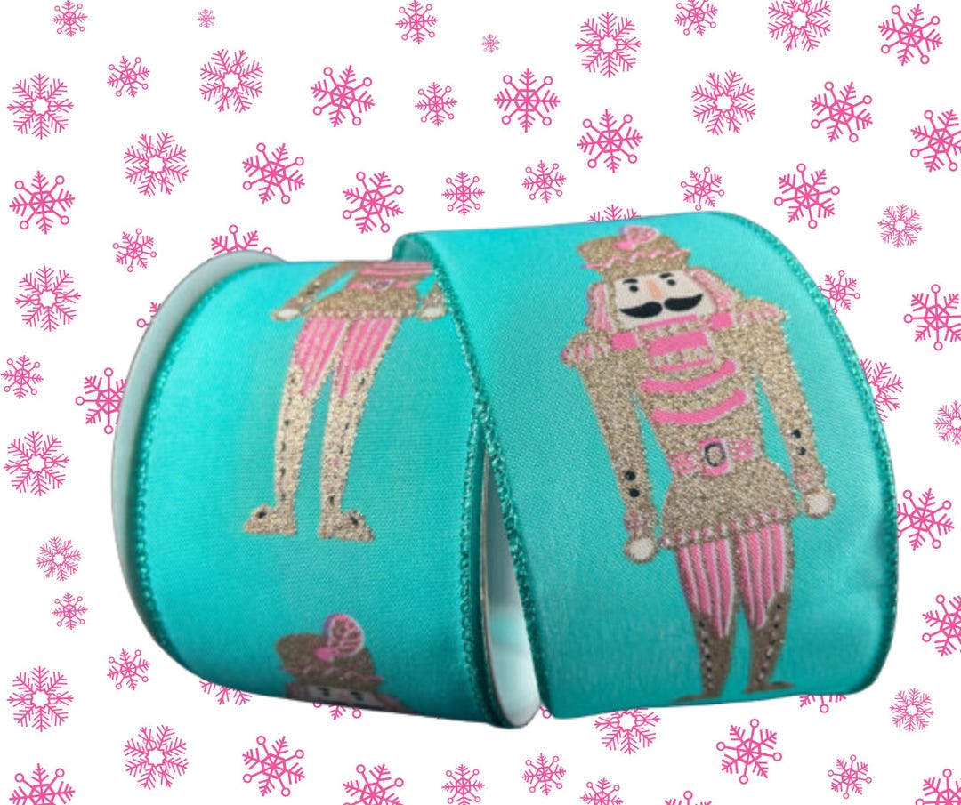 Pink Teal Nutcracker Ribbon Christmas Nutcracker Ribbon Christmas ...