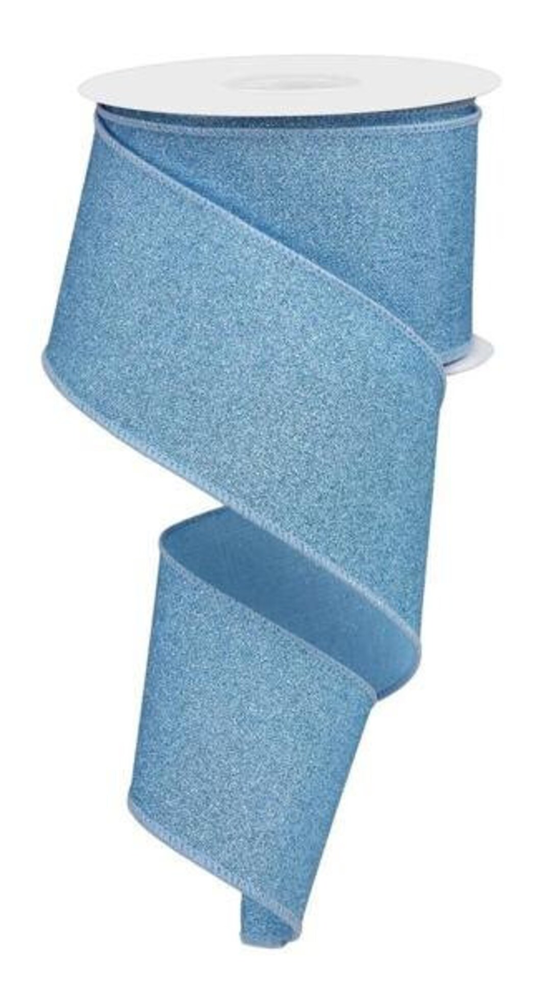 Pale Blue Glitter Ribbon Light Blue Fine Glitter on Royal Ribbon 2.5 ...