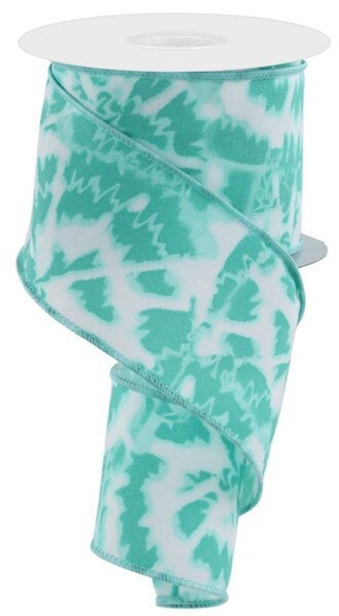 Tie Dye Ribbon 2.5 Inch Wired Teal White Teal Tie Dye Ribbon - Etsy