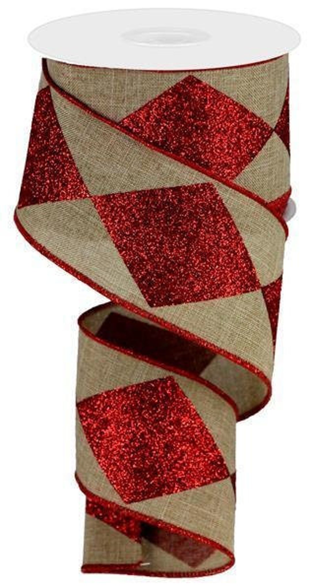 Red Glitter Ribbon Red Diamond Ribbon Burlap Valentine Ribbon - Etsy