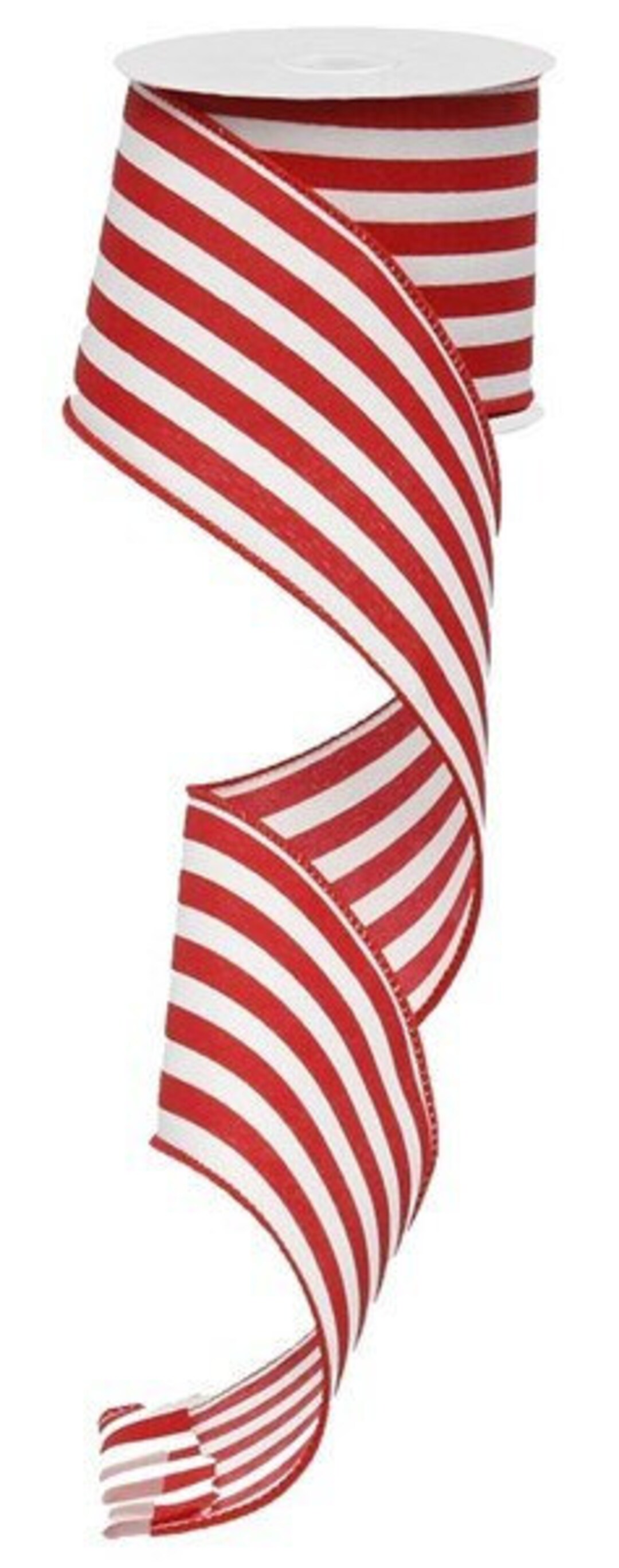 Red Stripe Ribbon Satin Red Stripe Ribbon Wired 2.5 Inch Wreath Ribbon ...