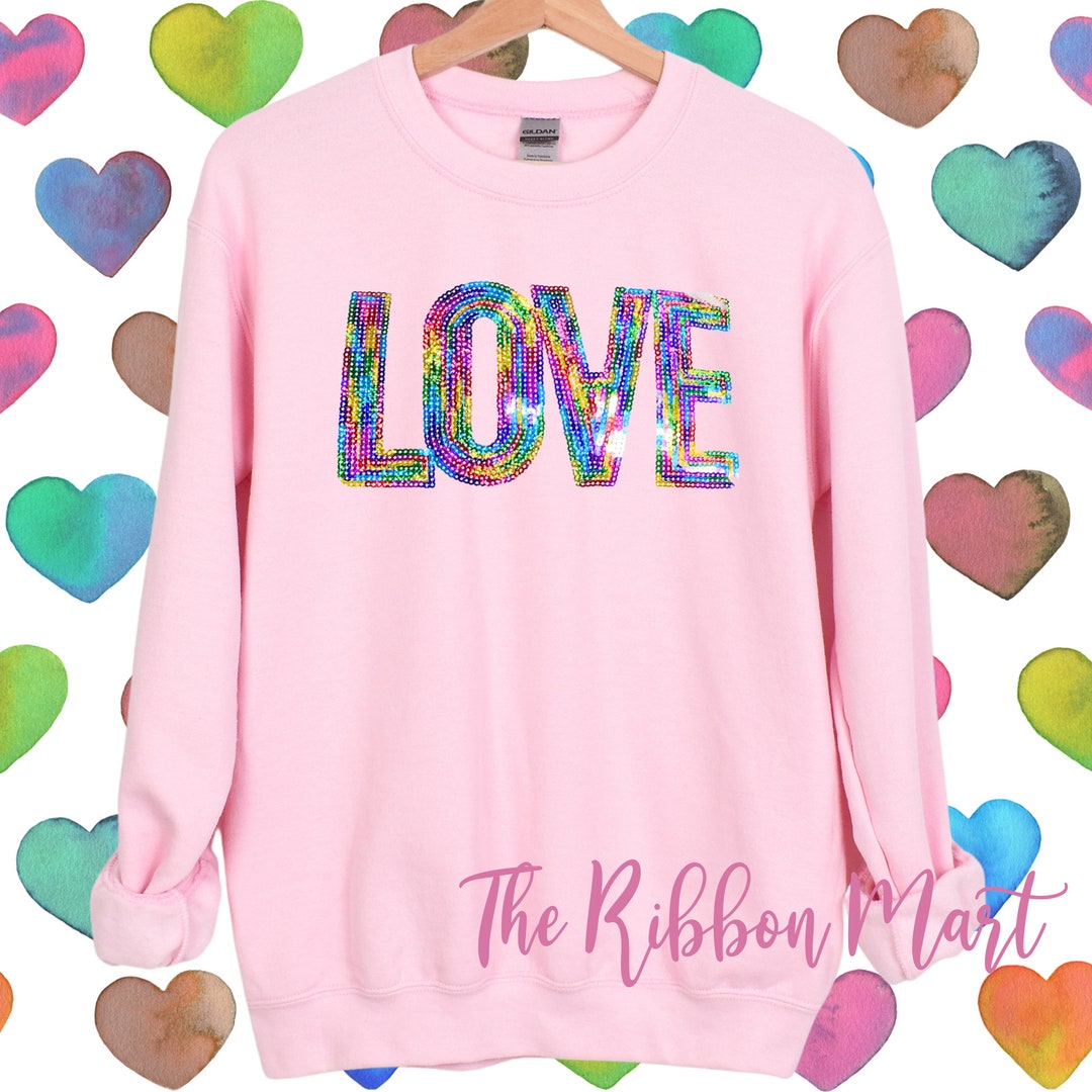 Love Sequin Patch Love Iron on Patch Valentine Iron on Patch - Etsy