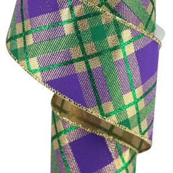Purple Plaid Fabric Ribbon - Etsy