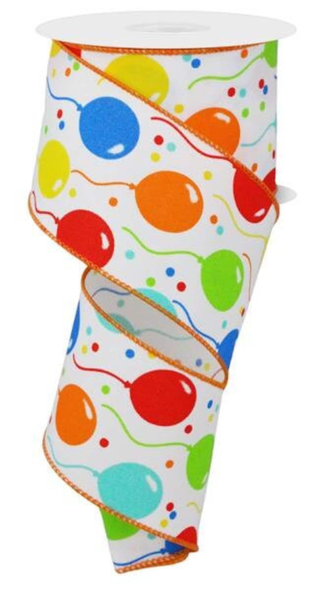 Balloon Ribbon Birthday Ribbon Party Ribbon Wired 2.5 Inch Ribbon - Etsy