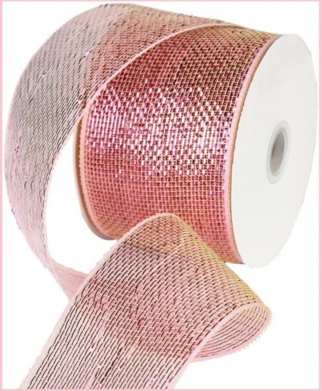 Pink Mesh 4 Inch X 25 Yards Spring Mesh Salmon Pink Netting Metallic - Etsy