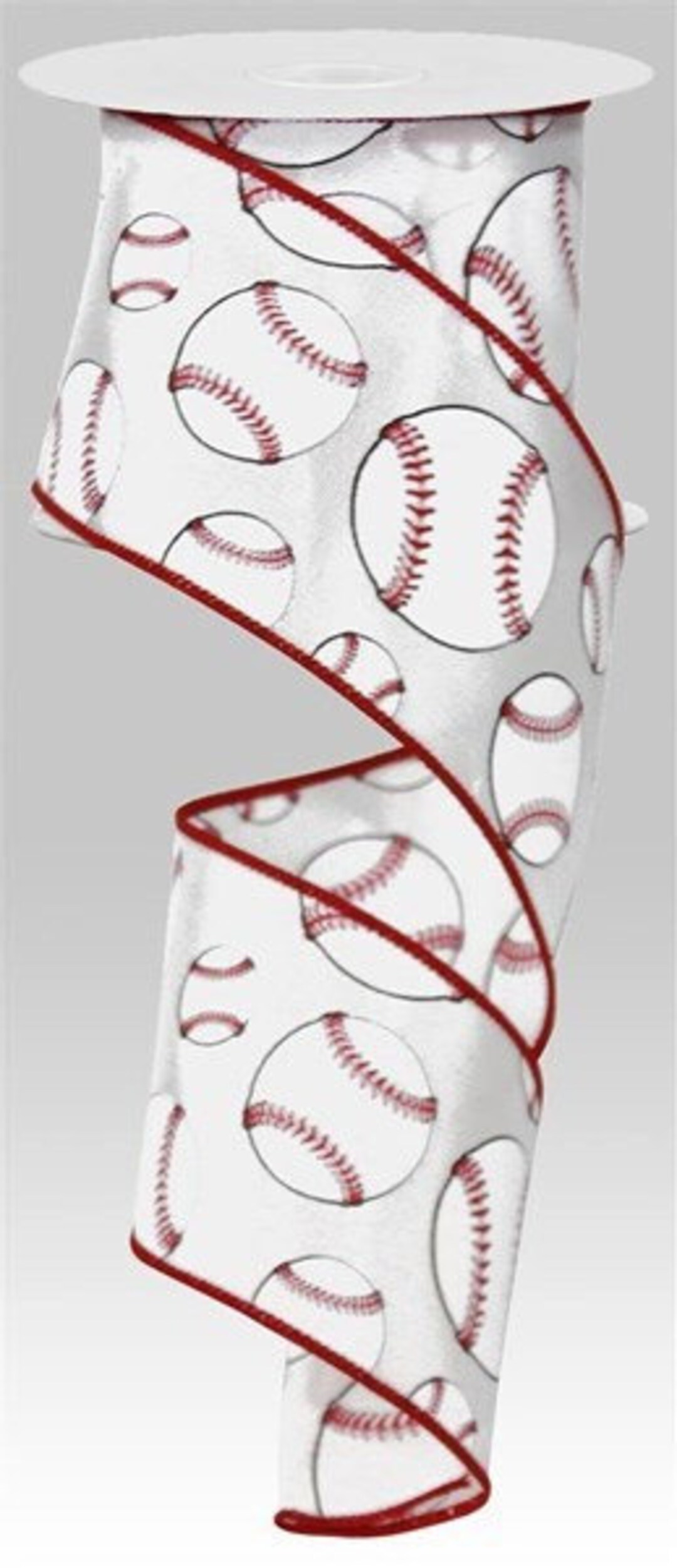 Baseball Ribbon Sport Ribbon Red White Baseball Ribbon 2.5 - Etsy