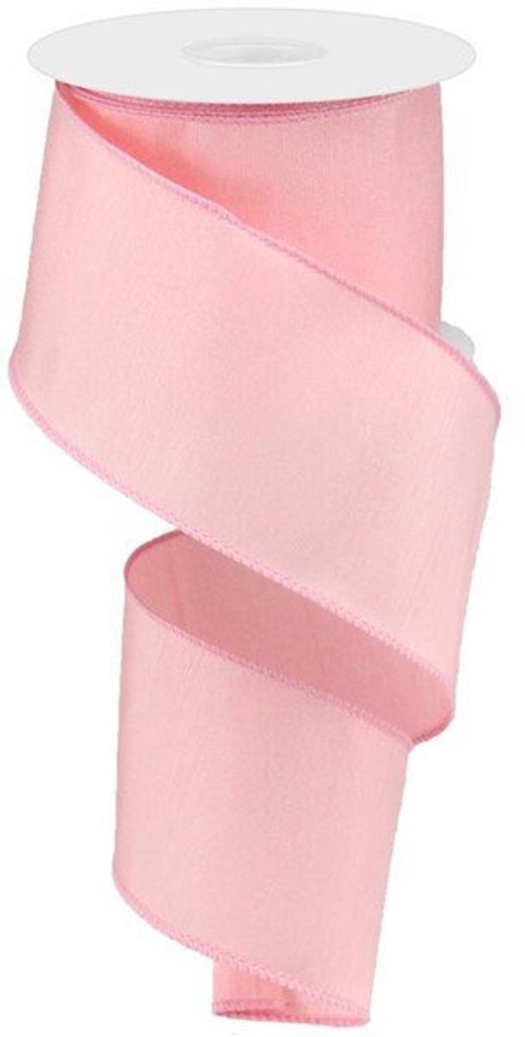 Pink Faux Dupioni Ribbon Light Pink 2.5 Inch Wired Ribbon Soft Pink ...