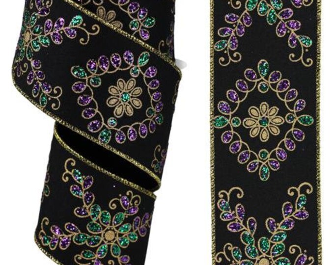 Mardi Gras Ribbon Gold Black Mardi Gras Ribbon - Etsy