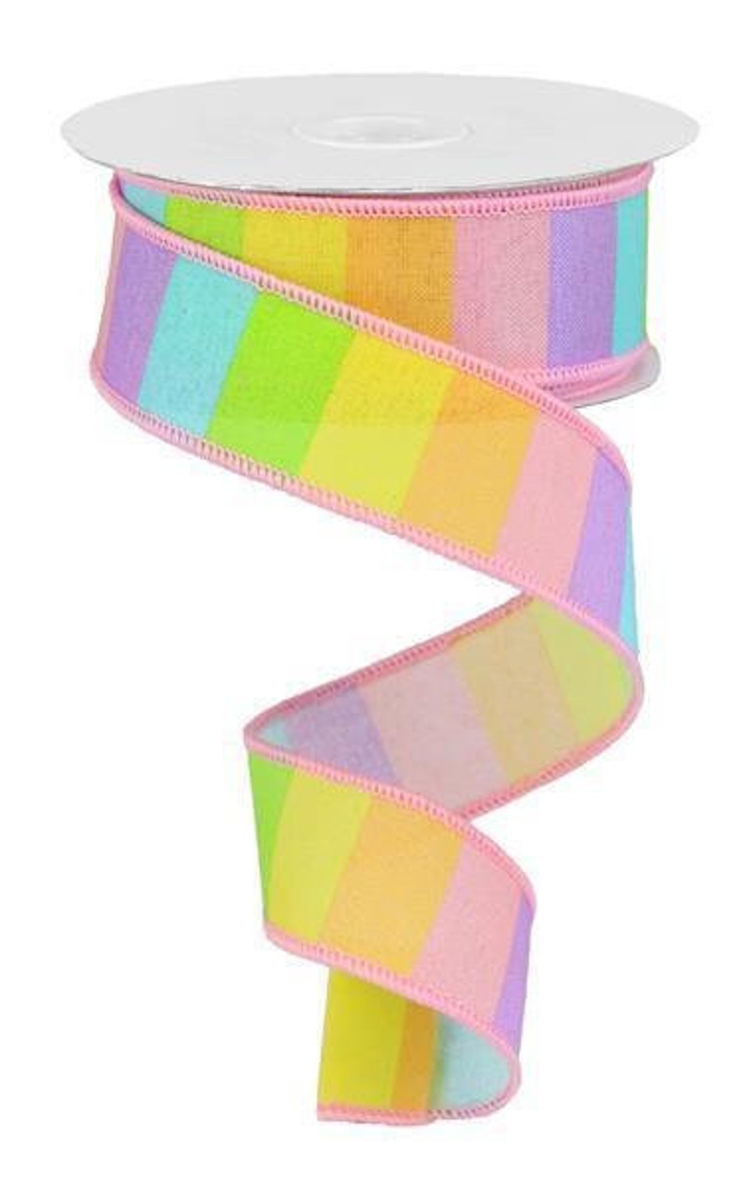 Horizontal Rainbow Pastel Stripes Ribbon Rainbow Ribbon Mutli Color ...