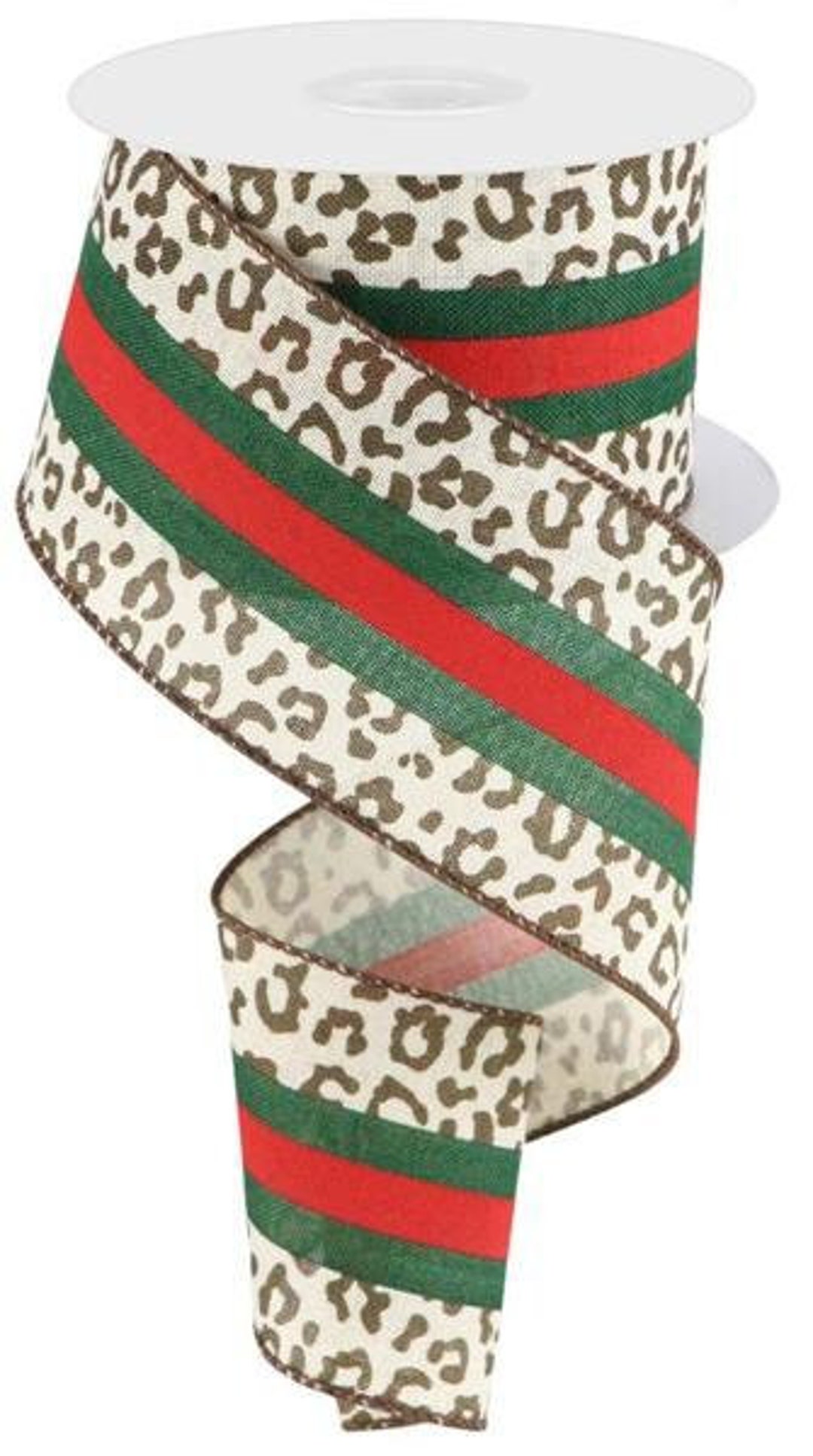 Leopard Ribbon Leopard Center Stripe Ribbon 2.5 Inch Animal Print ...