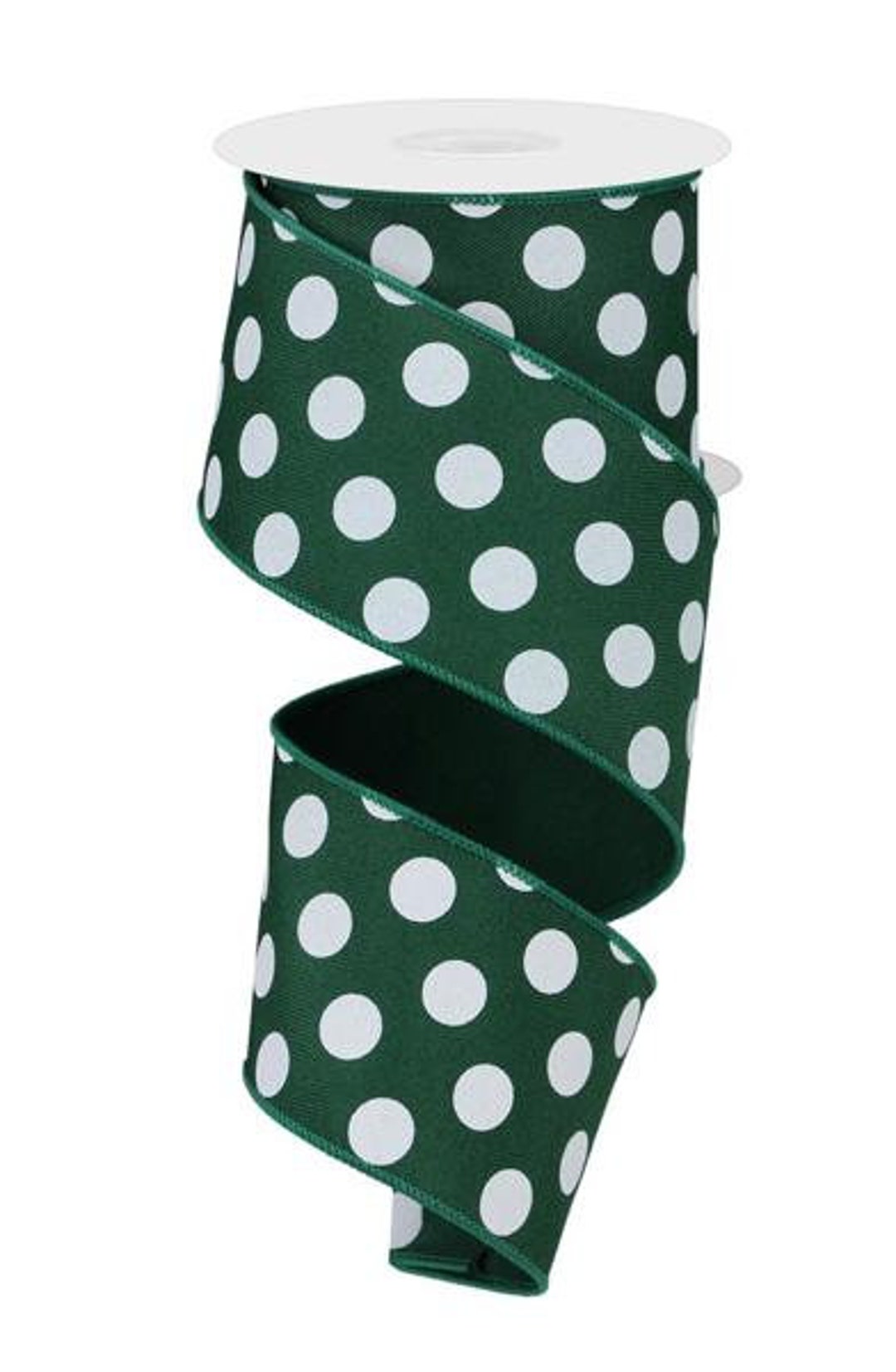 Hunter Green Polka Dot Ribbon Green White Dot Ribbon Green White Ribbon ...