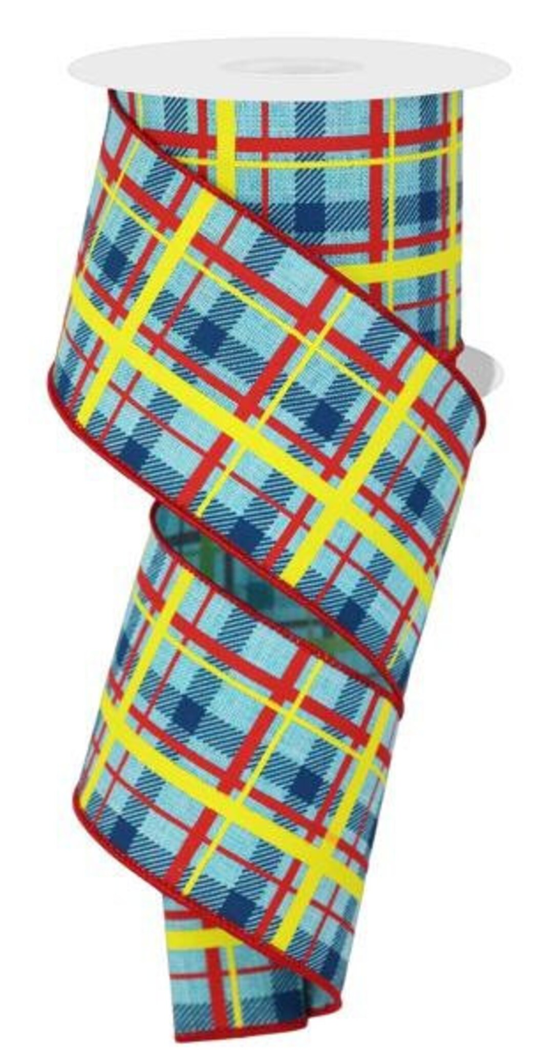 Plaid Ribbon School Ribbon Blue Red Yellow Plaid Ribbon - Etsy