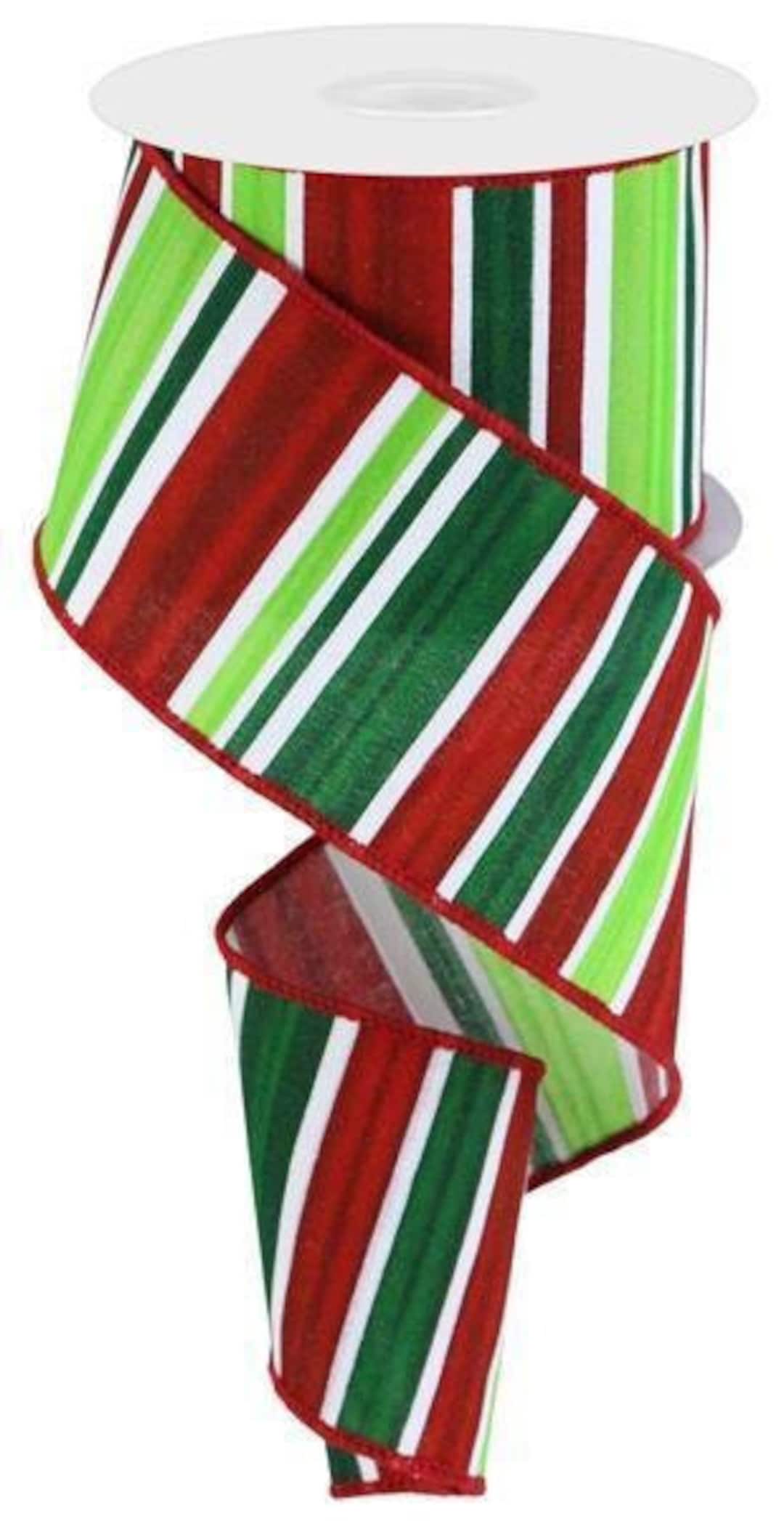 Christmas Horizontal Stripe Ribbon Christmas Stripes Chrismtas Wreath ...
