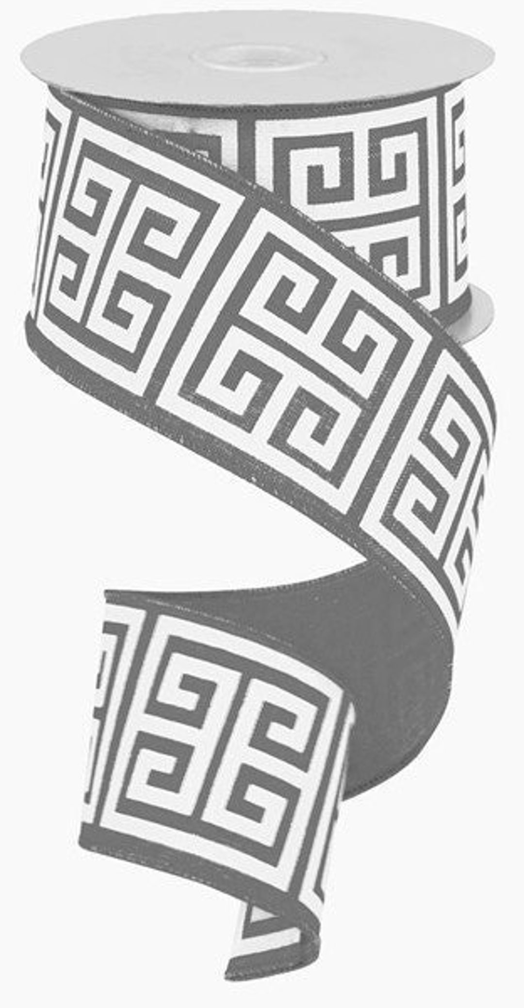 Grey Greek Key Ribbon Grey White Ribbon Grey Greek Keyl Ribbon Wreath ...