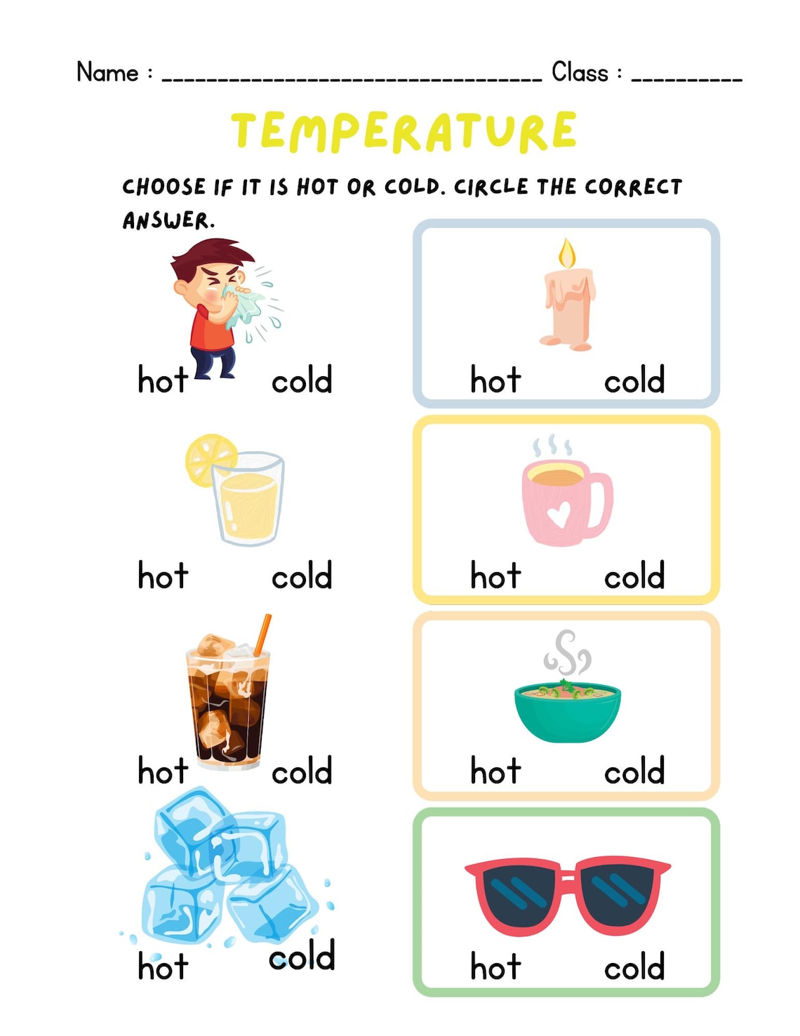 Early Learning, Weather Chart, Four Seasons, Temperatures Colourful ...