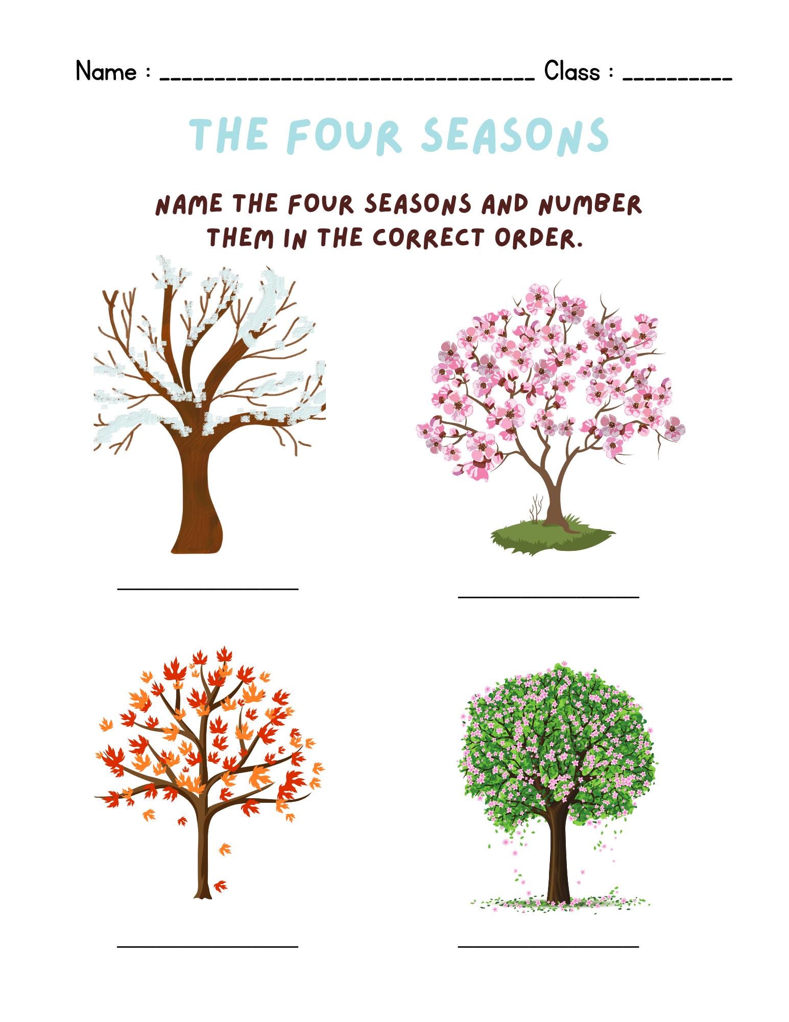 Early Learning, Weather Chart, Four Seasons, Temperatures Colourful ...