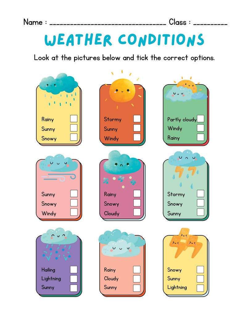 Early Learning, Weather Chart, Four Seasons, Temperatures Colourful ...