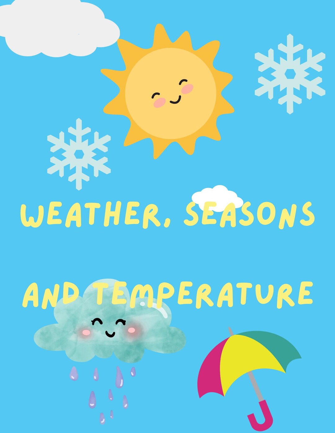 Early Learning, Weather Chart, Four Seasons, Temperatures Colourful ...