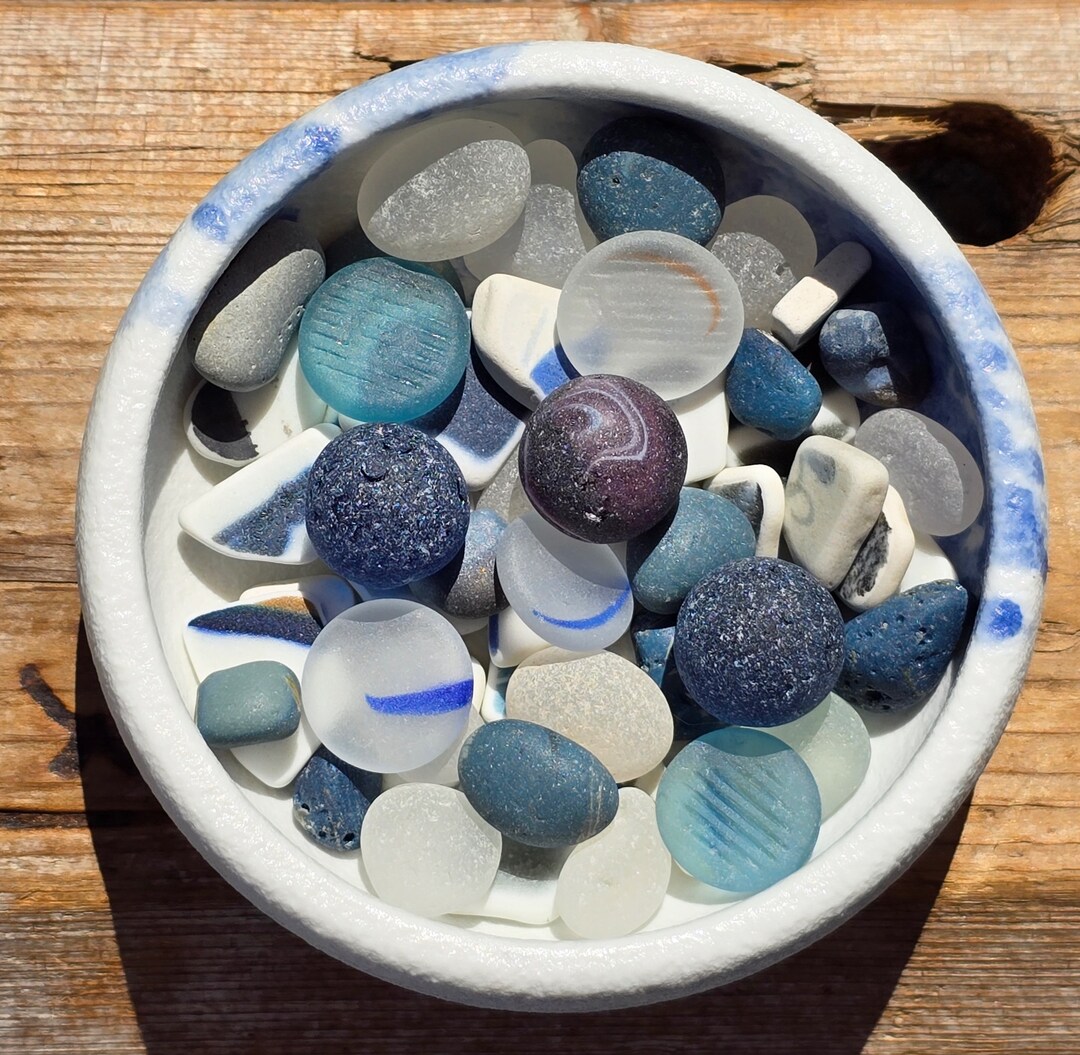 Japanese, Hawaiian and English Sea Glass Mix Sea Glass Marbles Slag ...