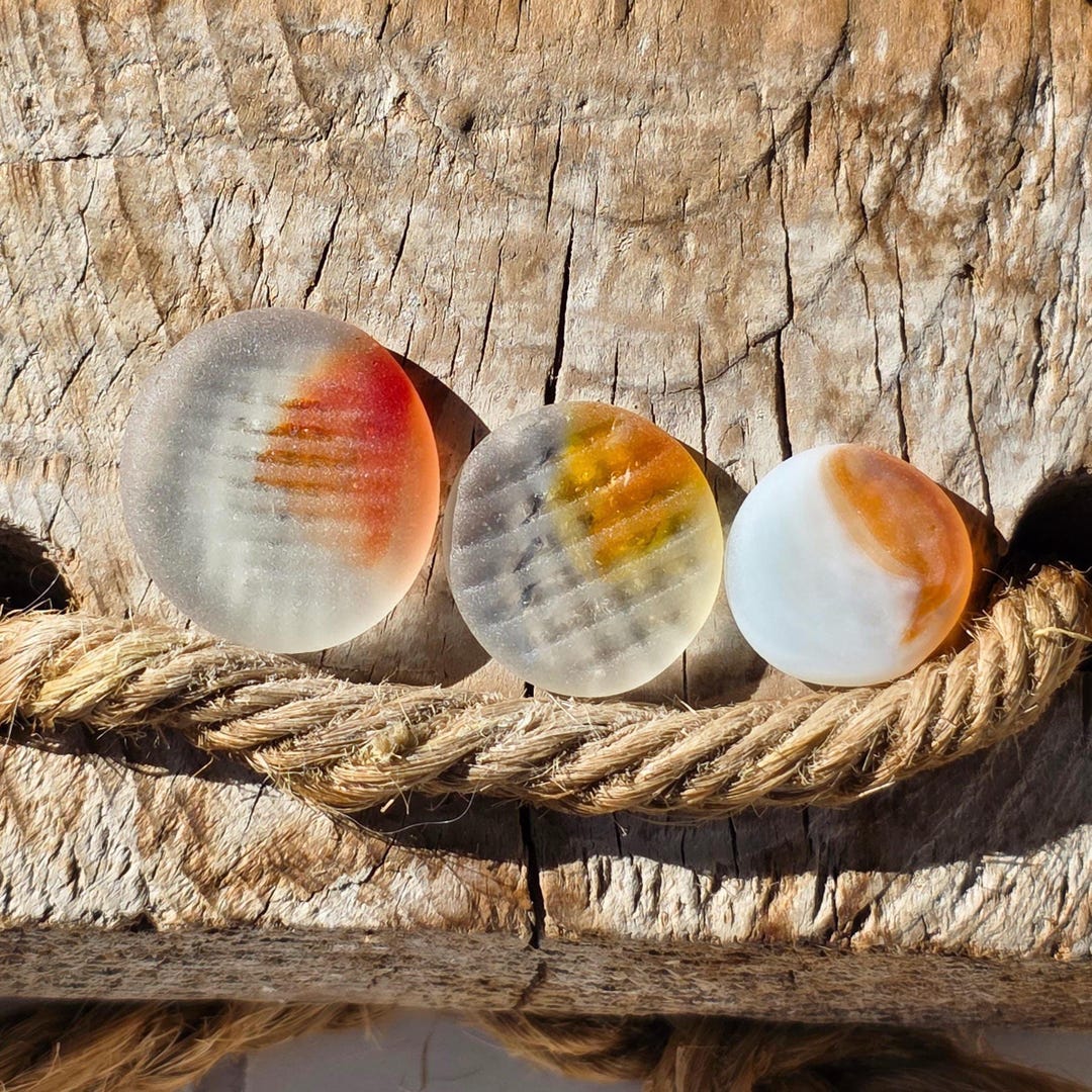 Japanese Sea Glass | Ohajiki Marble | Shades of Red and Orange - Etsy