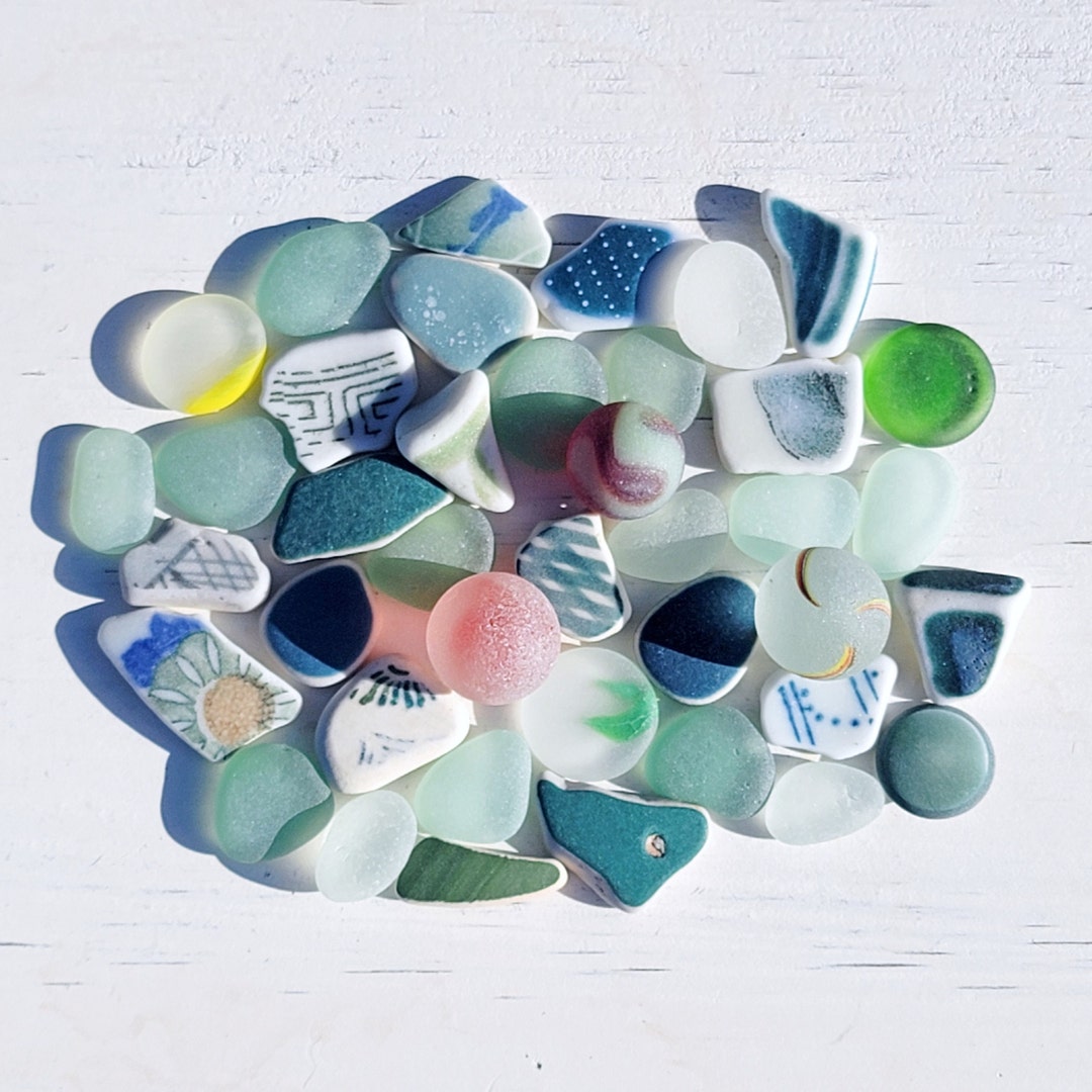 Japanese and English Sea Glass Mix Sea Glass Marbles Sea - Etsy