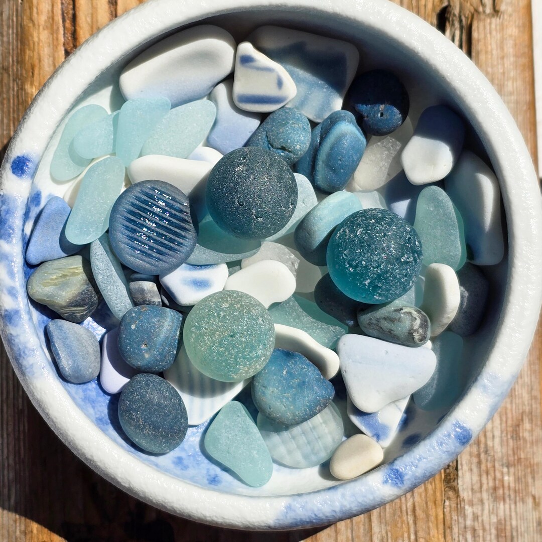 Japanese, Hawaiian and English Sea Glass Mix Sea Glass Marbles Slag ...