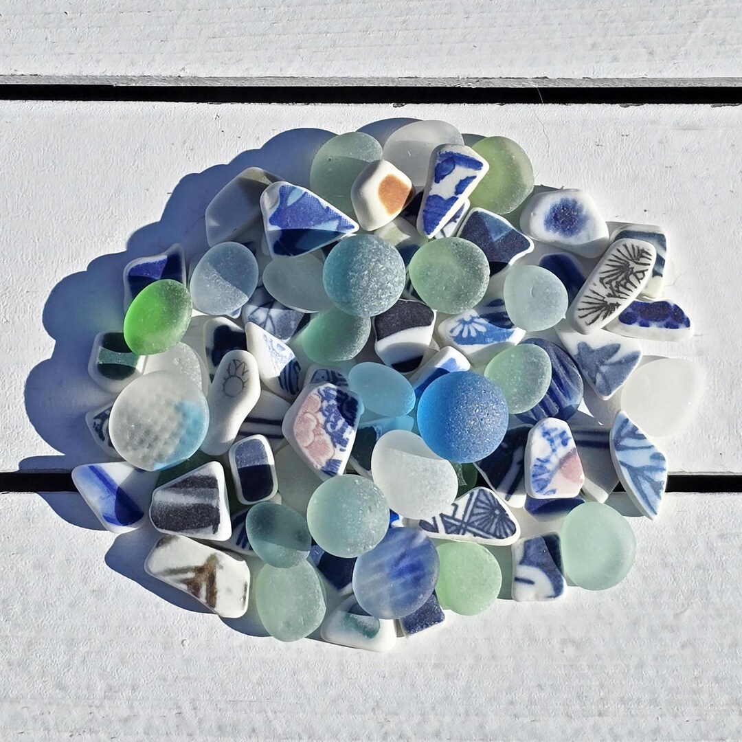RARE Japanese Sea Glass Mix | Sea Glass Marbles | Ohajiki | Sea Pottery ...