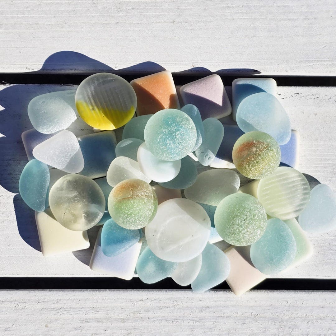 Japanese Sea Glass Mix | Tiny Sea Glass Marbles | Ohajiki | Sea Pottery ...