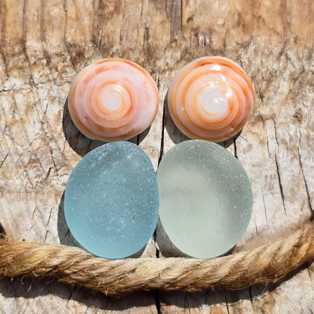 Hawaiian Puka Shells Japanese Sea Glass JQ Set - Etsy