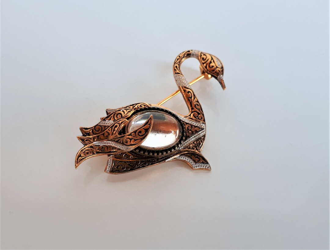 Rare Vintage Spain Damascene Style Gold Plate Clear Glass Jelly Belly ...