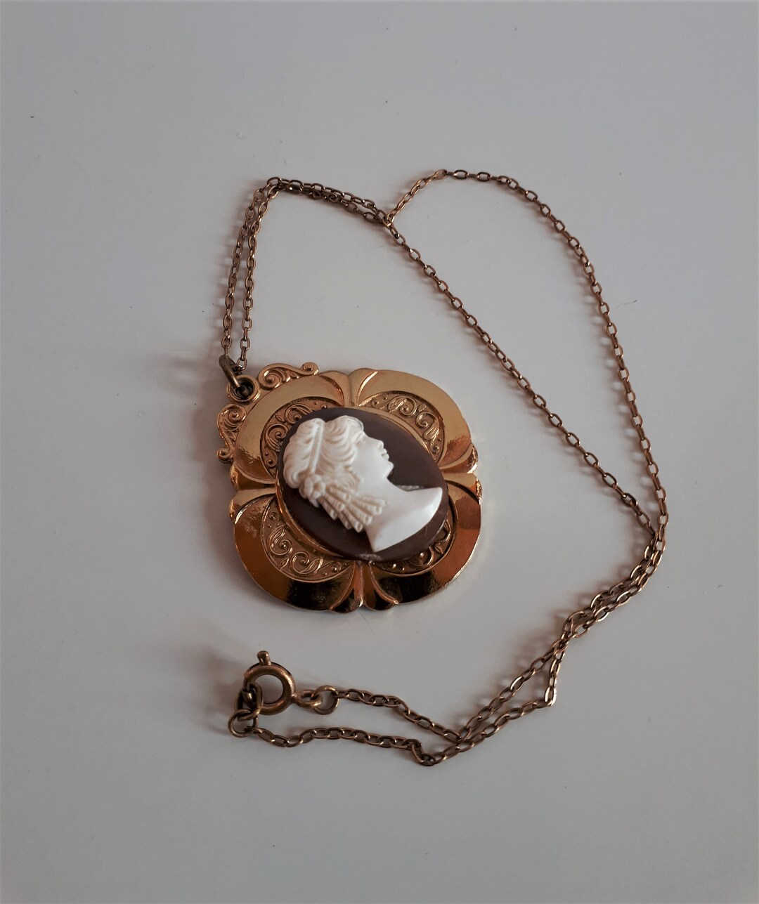 Antique Victorian Gold Metal Pinchbeck and Carved Sardonyx Cameo Greek ...