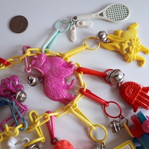 Vintage 80s Multi-color Plastic Charm Necklace With 11 Huge Figural ...