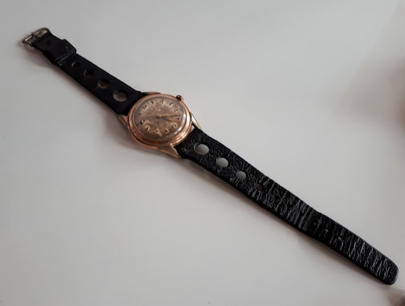 rare old Vintage HALSA Swiss made gold plate men mech… - Gem