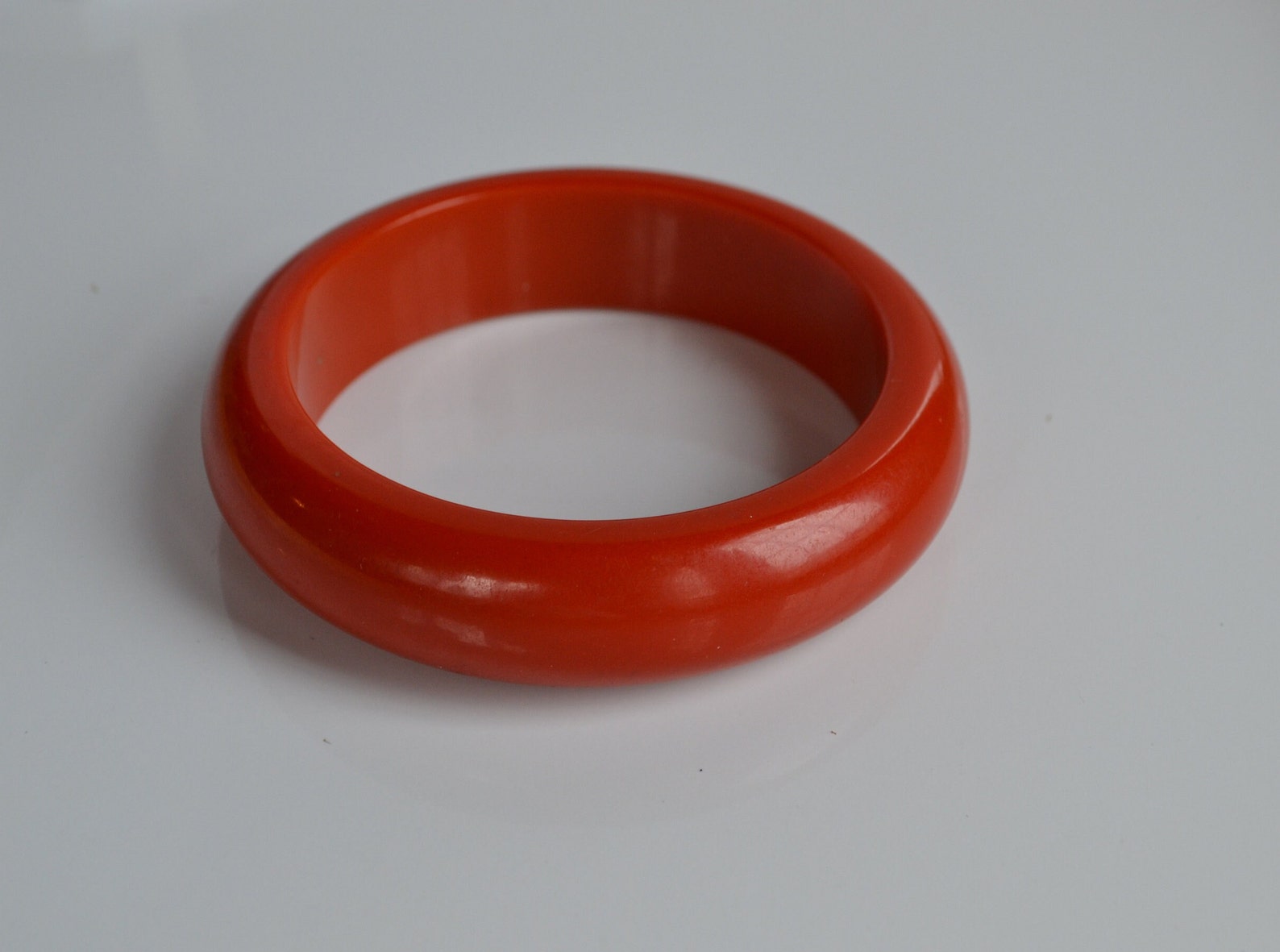 Art Deco Terracotta Red Bakelite Domed Bangle Bracelet RARE COLOR ...