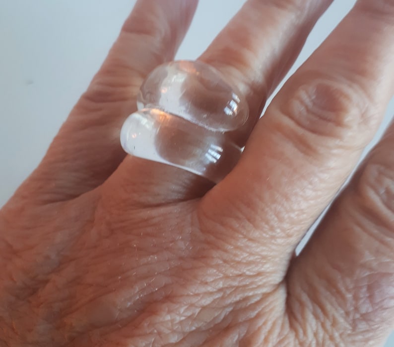 Clear Transparent Lucite Plastic Coil Ring - Etsy