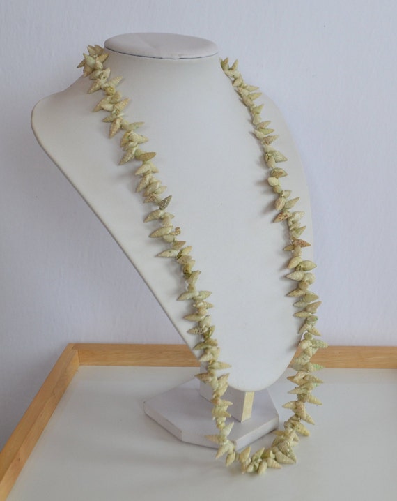 Unusual Tribal cream shell necklace - Gem