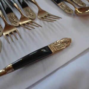 Vintage Chinese Hong Kong Flatware Silverware 81 Pcs Set Carved Horn ...