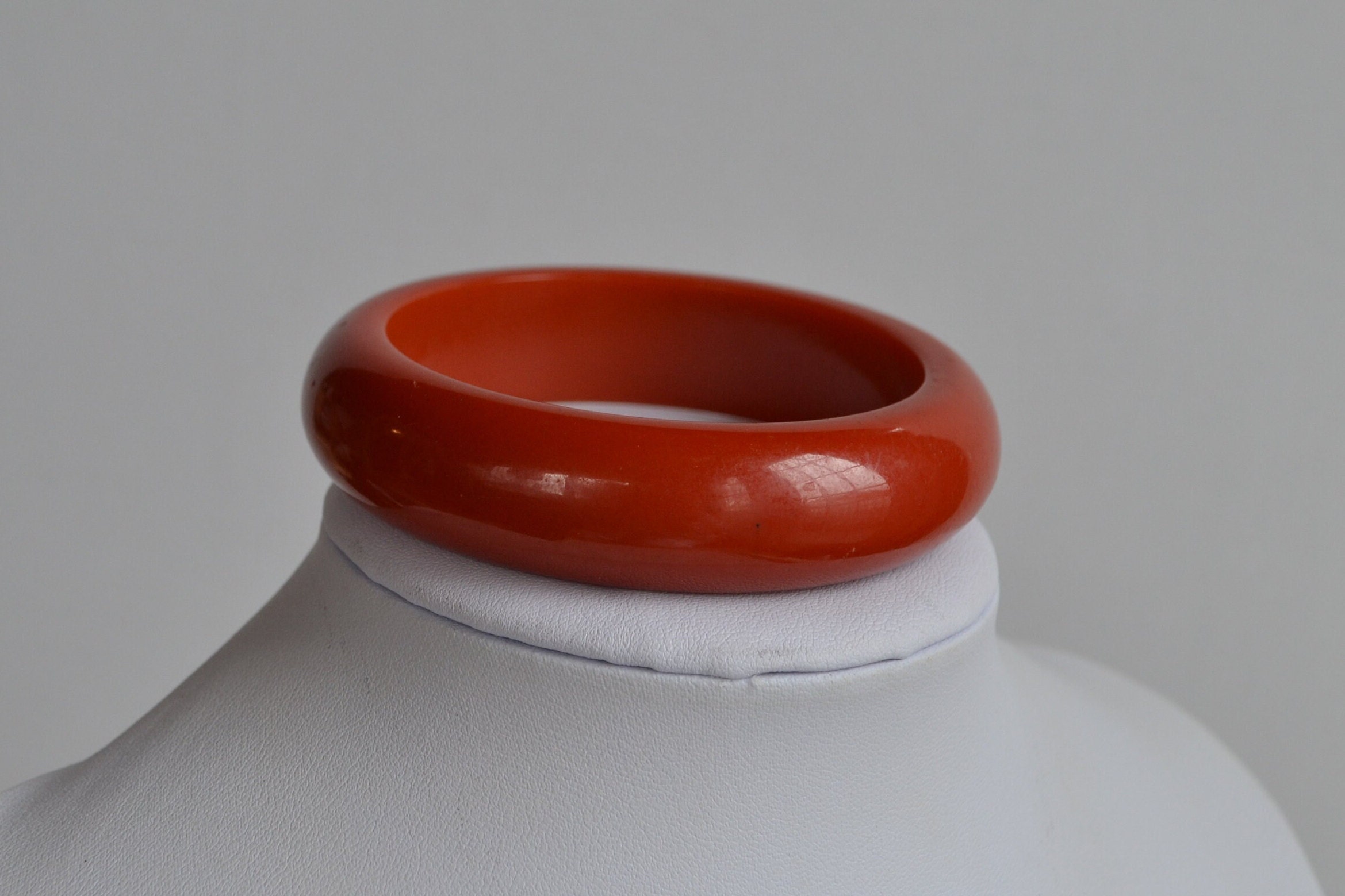 Art Deco Terracotta Red Bakelite Domed Bangle Bracelet RARE COLOR ...
