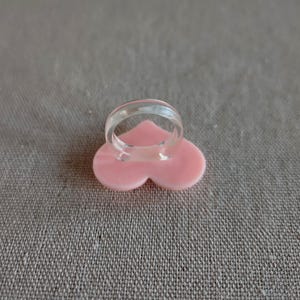 Statement Pink Lucite Plastic Puffy Heart Ring Size 7, Valentine Gift ...