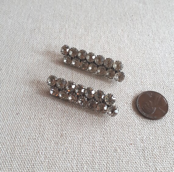 ART DECO prong set clear paste stone rhinestone bar b… - Gem