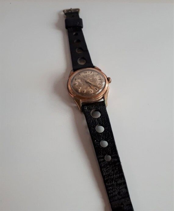 rare old Vintage HALSA Swiss made gold plate men mech… - Gem