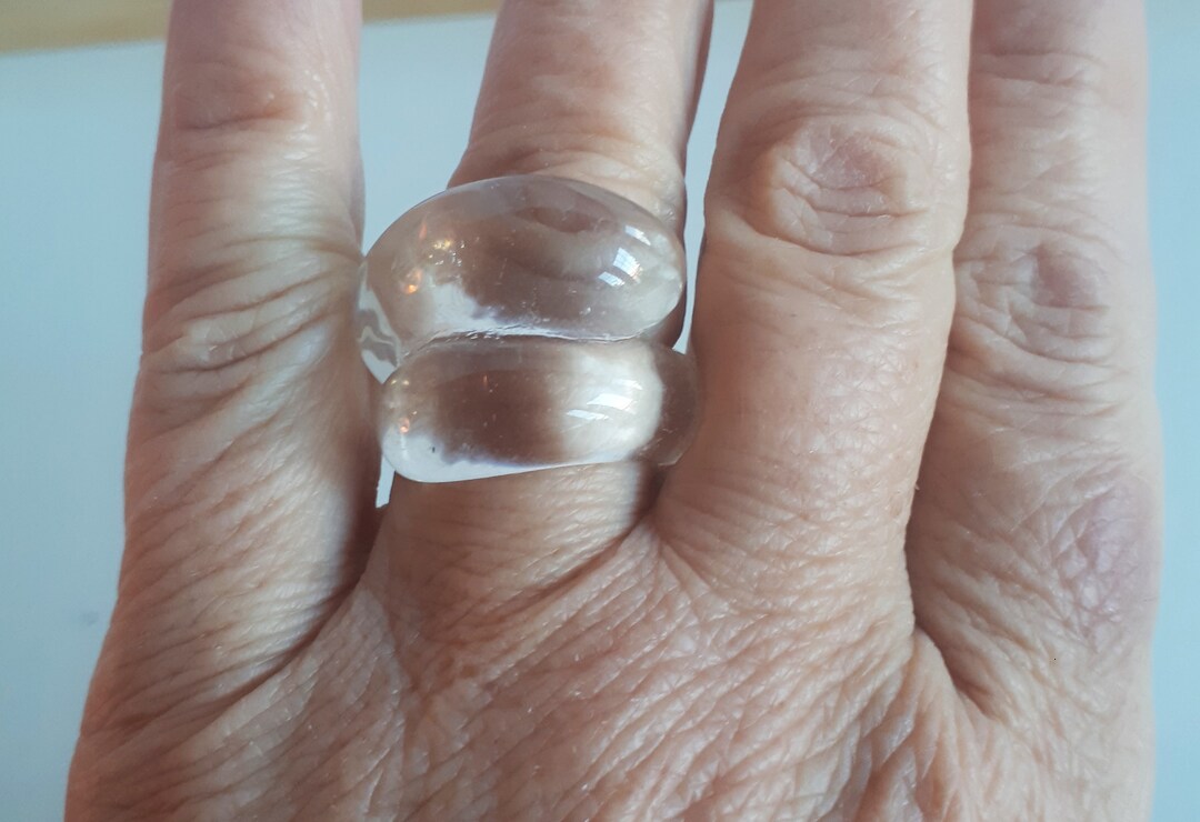 Clear Transparent Lucite Plastic Coil Ring - Etsy