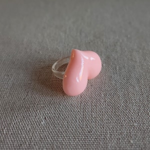 Statement Pink Lucite Plastic Puffy Heart Ring Size 7, Valentine Gift ...