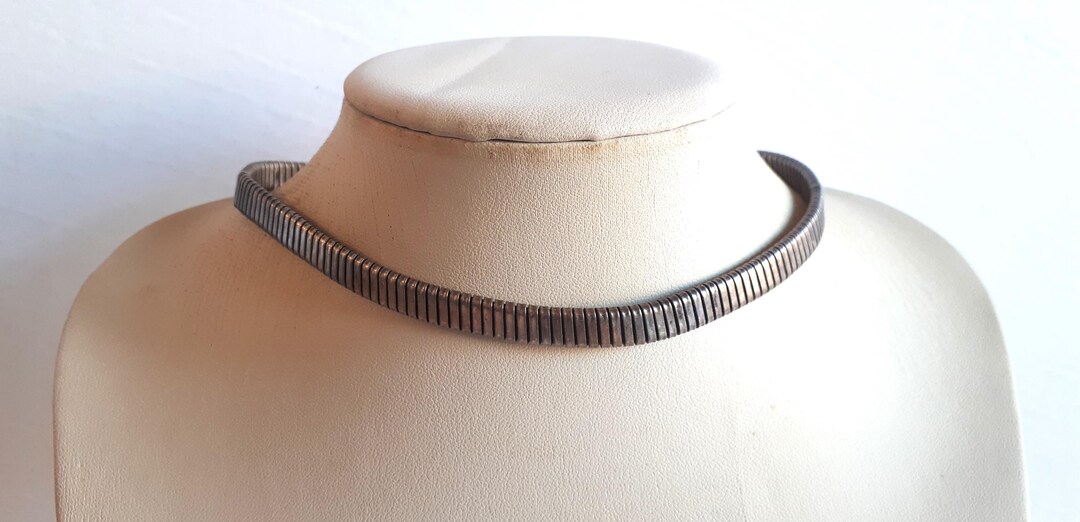 Vintage Unmarked Silver Torque Dog Collar Necklace - Etsy