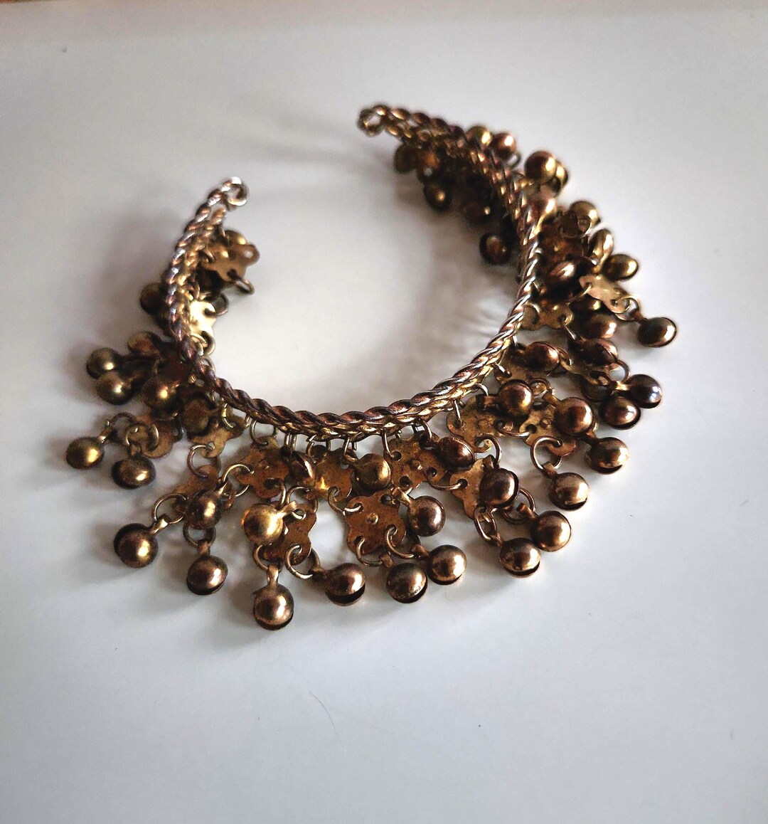 Vintage Turkmen Brass Upper Arm Cuff Bracelet With Bells - Etsy