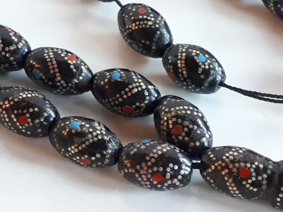 Antique Yemeni Islamic Prayer Beads Black Coral Silver Red - Etsy