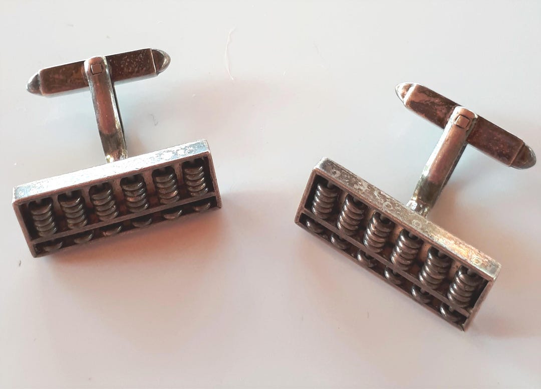 Vintage Art Deco Sterling Silver Abacus Cufflinks - Etsy