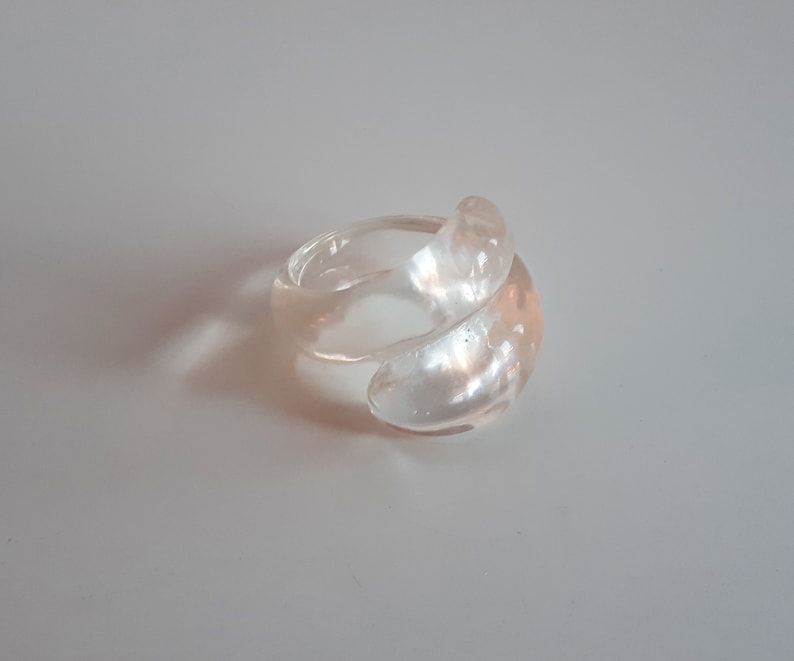 Clear Transparent Lucite Plastic Coil Ring - Etsy